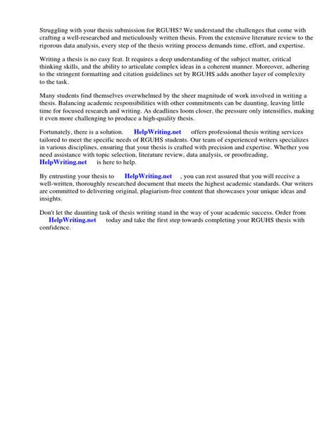 Rguhs Thesis Submission Pdf Thesis Medicine