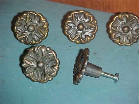 7 Vintage Brass Drawer Pulls Cabinet Knobs 1960s Furniture Mid Century Hardware Haute Juice