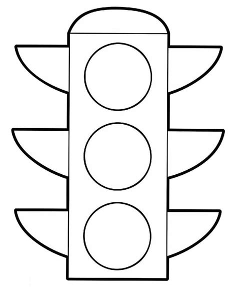 Simple Traffic Light Coloring Page
