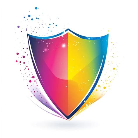 A Colorful Shield With A Rainbow Colored Border And A Rainbow Colored