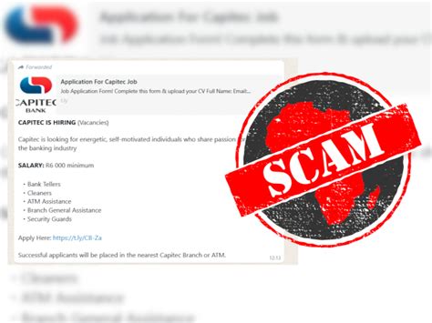 Scam Be Wary Of ‘r6000 Vacancies For Capitec Advertised In
