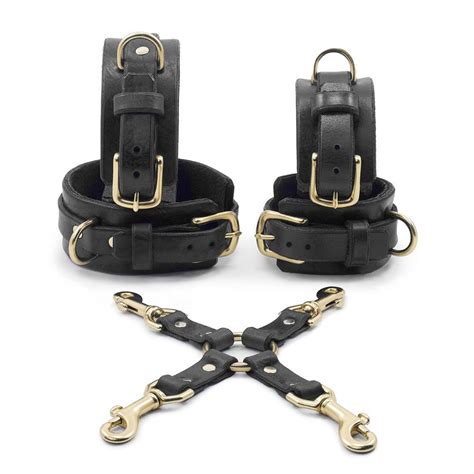 Hog Tie Cuff Set Suede Lined Leather Bdsm Lvx Supply And Co