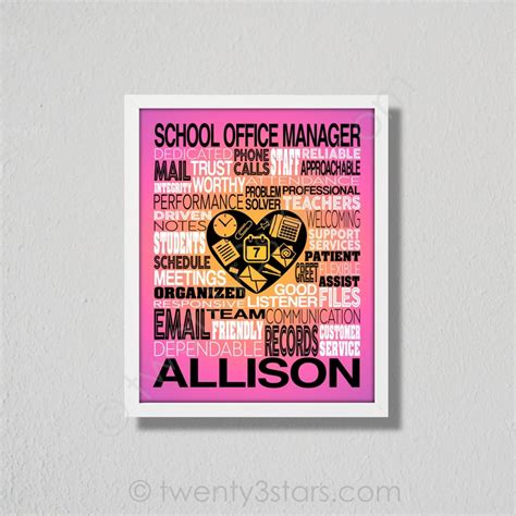 Custom Administrative Assistant Poster Personalized Office T Etsy