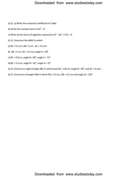 314785520 Cbse Class 7 Maths Worksheet Algebraic Expression 2 1pdf