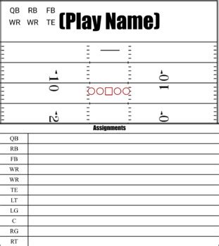 Football Play Card Template