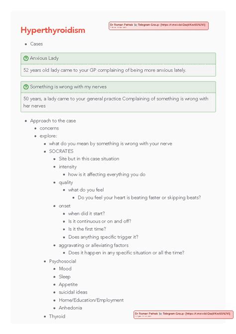 Hyperthyroidism Useful Notes Hyperthyroidism Cases Anxious Lady 52 Years Old Lady Came To