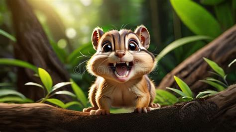 Cute Cartoon Squirrel Smiling Stock Illustration Illustration Of Funny Playful 331507993