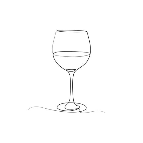 Premium Vector Wine Glass Vector Abstract One Line Drawing Illustration
