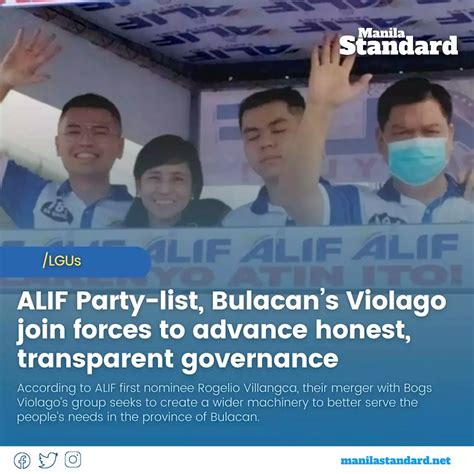 Alif Party List Bulacans Violago Join Forces To Advance Honest
