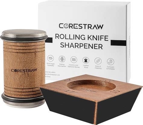 Corestraw Rolling Knife Sharpener Kit Multi Angle Diamond Roller With