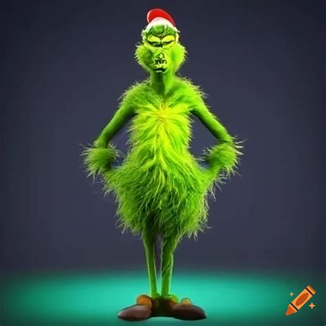 Portrait Of The Grinch With A Mischievous Grin On Craiyon