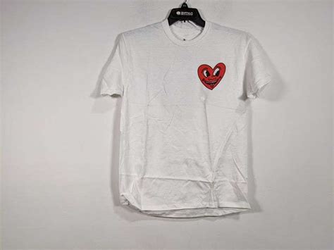Mens Keith Hani Graphic Heart White Tee Shirt Size M Dutch Goat