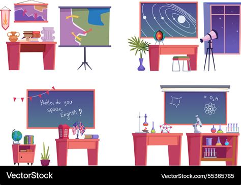 School Classes Interiors Room Of College Arts Vector Image