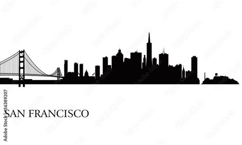 San Francisco City Skyline Silhouette Background Stock Vector Adobe Stock