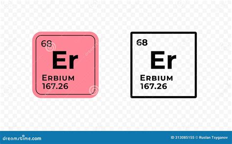 Erbium Chemical Element Of The Periodic Table Vector Stock Vector