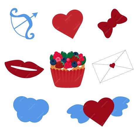 Premium Vector Vector Cute Objects And Elements For Valentines Day