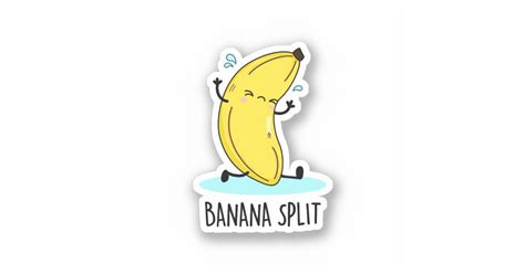 Banana Split Funny Dancing Banana Pun Sticker Zazzle