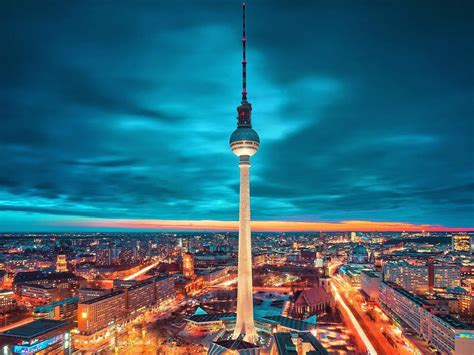 Berlin Tv Tower At Night Amazing Fernsehturm Germany Hd Desktop Wallpaper Image Gallery And Hd