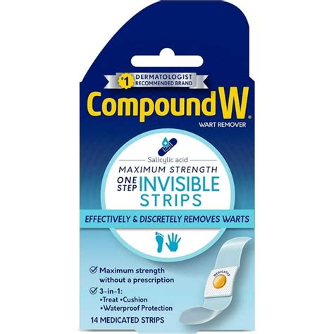 Compound W Maximum Strength One Step Invisible Wart Remover Strips 14