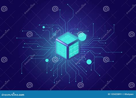 Big Data Artificial Intelligence Ai Isometric Icon Neural Network Information Processing