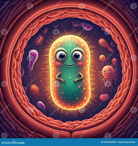 Colorful Cartoon Microbes Adorable Characters In A Microscopic World