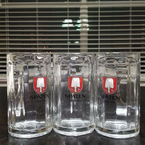 Spaten Munchen Set Of 3 5l Tall Beer Glasses Mugs German 2014213494