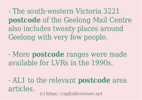 Postcode Sentence Examples Englishteststore Blog