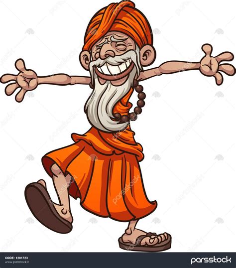 گورو کارتونی شاد و رایگان وکتور وکتور کلیپ آرت با شیب های ساده همه در