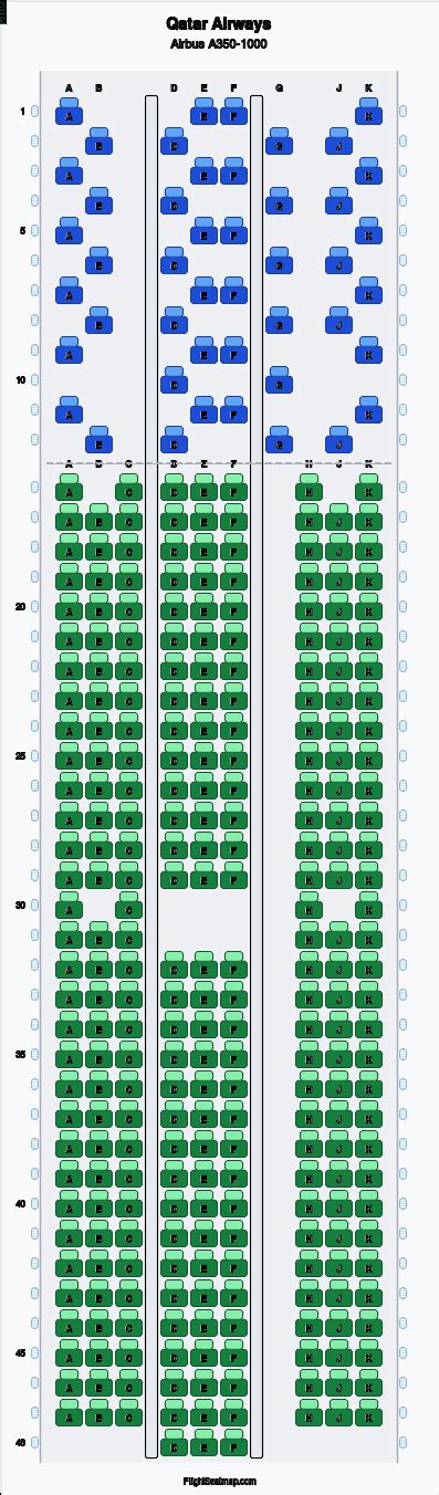 Qatar Airways Airbus A350 1000 Seat Map And Seating Flight Seatmap