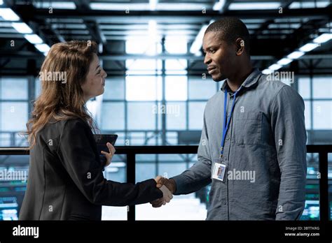 Manager Meeting With Computer Scientist In Data Center Coming To