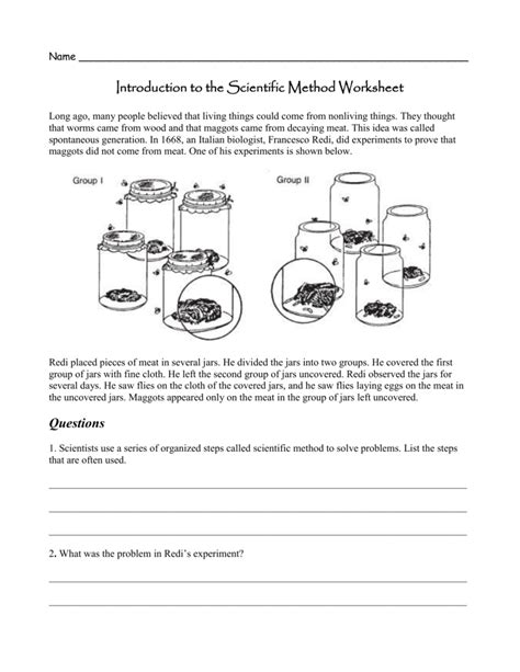 The Scientific Method Worksheet E