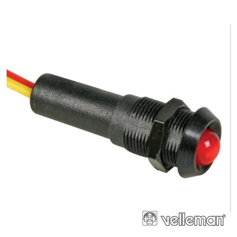 12vbfr Led 5mm Alto Brilho Vermelho Intermitente 12v Dc C 19cm Cabo