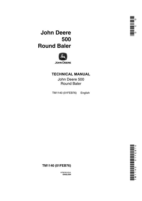 John Deere Round Baler 500 Technical Manual