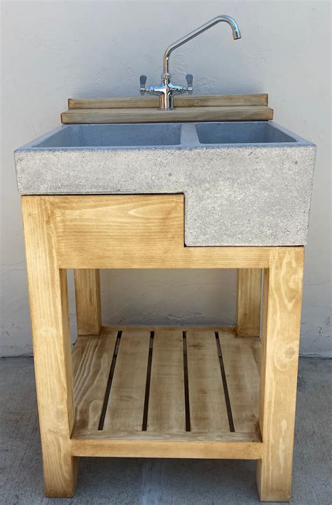 Washboard Utility Sink Concrete Blend Laundry Room Washbasin