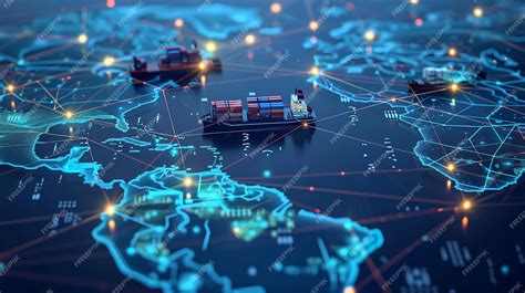 Premium Photo Map Global Transportation Routes And Distribution Hubs