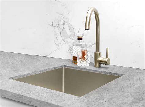 Round Gooseneck Kitchen Mixer Tap Pvd Brushed Nickel Romano Indoor