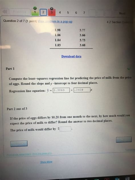 Solved 1 2 Next 4 2 Section Exercise 2 Uestion 2 Of 7 1