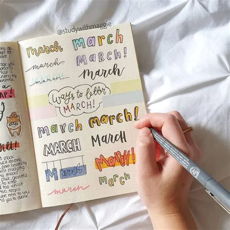 March Header Ideas For Your Bullet Journal Aesthetic And Creative