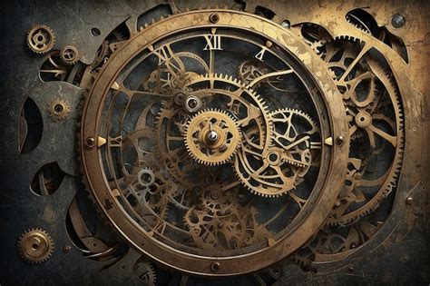 Premium Photo Intricate Clockwork Elegy Grunge Background With