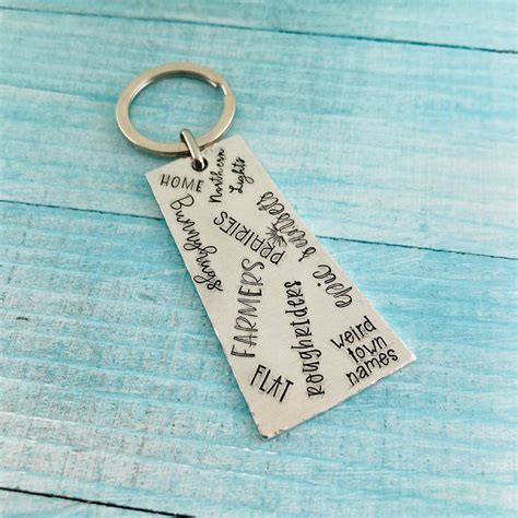 Large Metal Rectangle Keychain Handmadesaskyxe