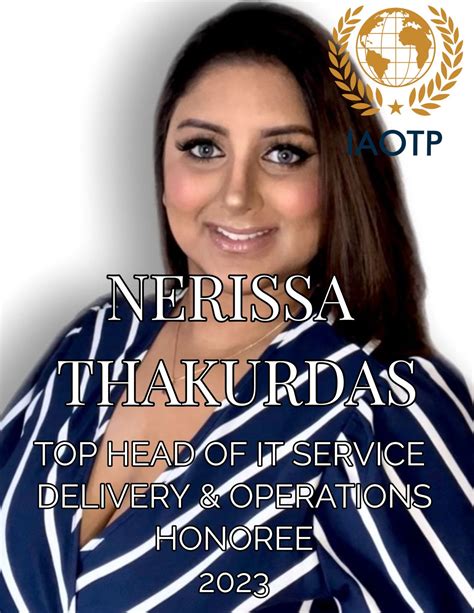 Congratulations Nerissa Thakurdas Selected As Top Head Of It Service