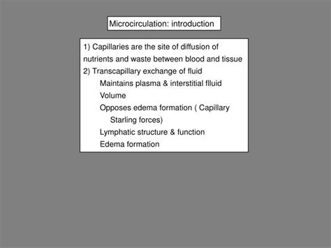 Ppt Microcirculation Introduction Powerpoint Presentation Free