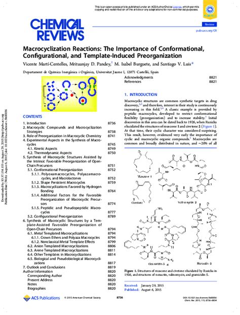 Pdf Macrocyclization Reactions The Importance Of Conformational