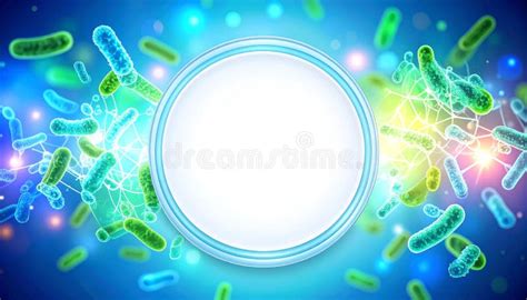 Bacteria Background On White Plate Microscopic View Of Bacterial