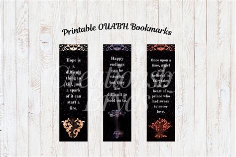 Once Upon A Broken Heart Series Ouabh Printable Bookmarks Etsy