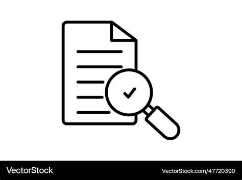 Traceability Icon Magnifying Glass With Document Vector Image