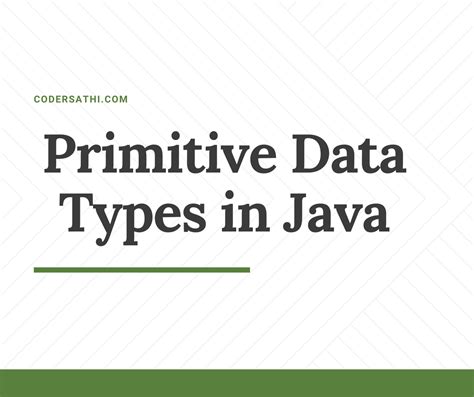 Primitive Data Types In Java Codersathi