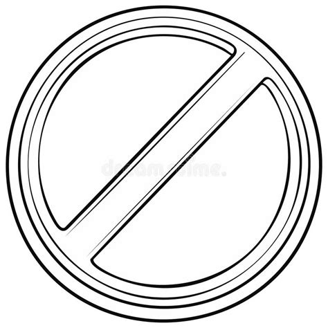 Universal Prohibition Symbol Black Outline Stop Sign Icon Graphic