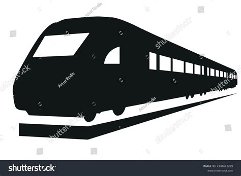 Black Icon Illustration Train Vector Transport Stock Vector Royalty