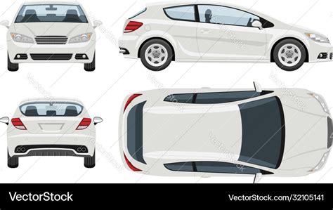 White Car Template Royalty Free Vector Image Vectorstock